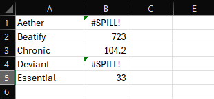 Dynamic Array Formulas General